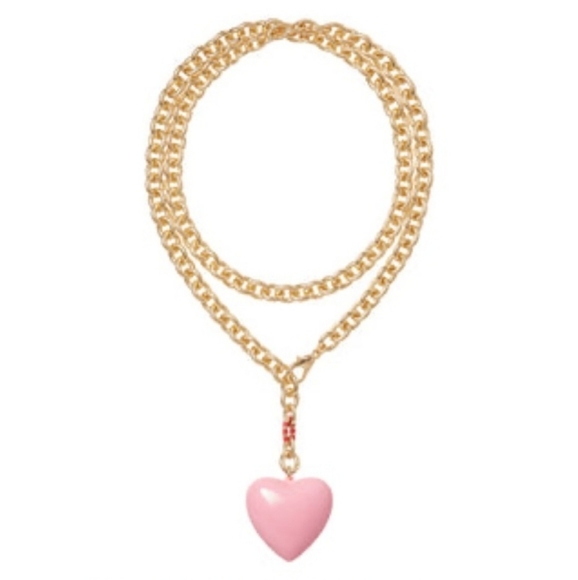Jewelry | Nwot Julie Vos Roxanne Assoulin Pink Puffy Heart Necklace ...